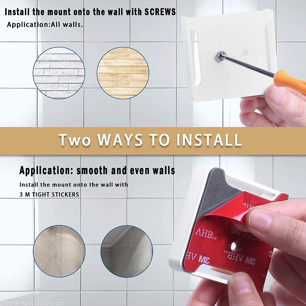 4PACK Wall Mount Kit for Wyze Cam V2/V1 with Screwless and VHB Stick On - Easy to Install, No Tools Needed, No Mess, No Drilling, Strong Adheasive Mount(Not for Wyze Cam and Wyze Cam V3 )(WHITE)
