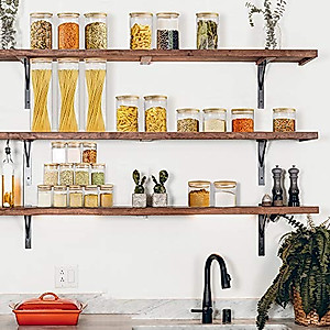 ECOEVO Glass Jars with Bamboo Lids, Glass Food Jars and Canisters Sets, 9 Pack of 16oz