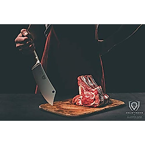 Dalstrong Chef & Cleaver Knife - 8 inch - The Crixus - Gladiator Series Elite - German HC Steel - Hybrid Razor Sharp Kitchen Knife - Black G10 Handle - Sheath Included - Chef Knife - NSF Certified