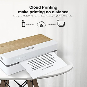 HXBER A4 Thermal Printer, FT800 A4 Thermal Printer Wireless&USB Connect with Mobile Computer Auto Cutter for Office School Printer with A4 Thermal Paper Roll Compatible with Windows System WiFi