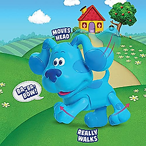 Just Play Blue's Clues & You! Walk & Play Blue, Walking and Barking Interactive Pet, Special Glittery Paw Print, Kids Toys for Ages 3 Up