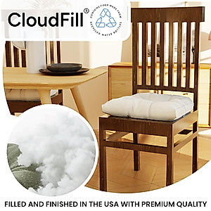 Klear Vu Gripper Overstuffed Universal Non-Slip Dining Chair Cushions for Kitchen Decor or Office Use, U-Shaped Skid-Proof Seat Pad, 17x17 Inches, 2 Count (Pack of 1), Solid Ivory