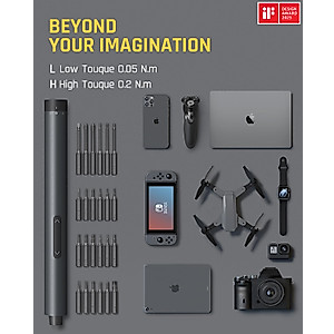 Fanttik E1 Max 3.7V Mini Electric Screwdriver, Precision Electric Screwdriver, 50-in-1 Magnetic Bits, Max 3 N.m, Magnetic Storage, 5/32''Hex, Repair Tool Set for Phone Camera Laptop Watch - Grey