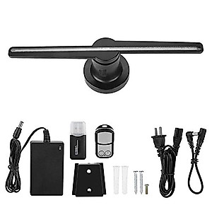 3D Hologram Advertising Display LED Fan, Holographic 3D Photos and Videos Projector for Store, Shop, Bar, Casino, Holiday Events Display (US Plug(110-240V))