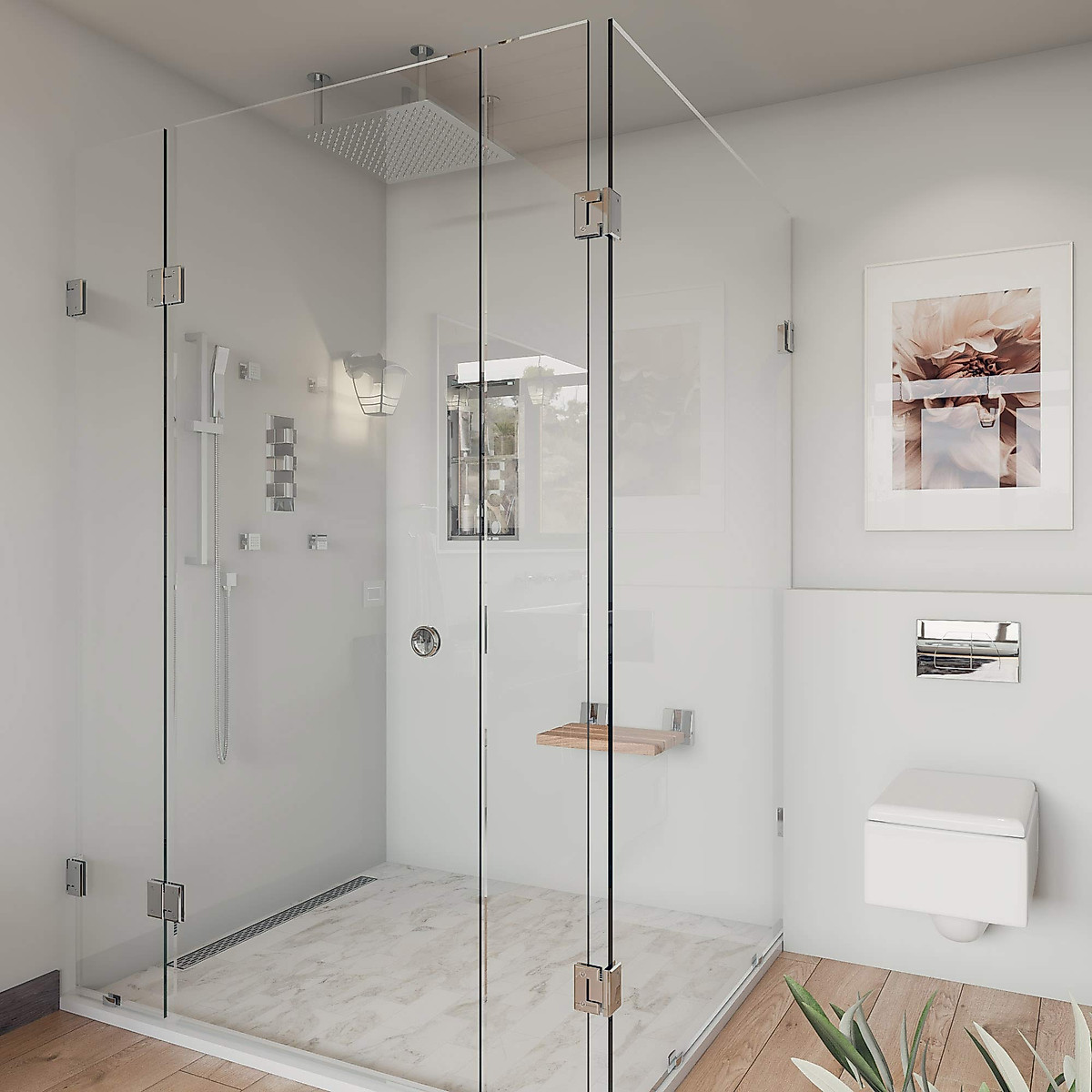 ALFI brand RAIN20S Square Ultra Thin Rain Shower Head, Polished Stainless Steel, 20-Inch