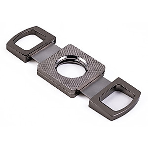 Prestige Import Group - Textured High End Guillotine Cutter - Cuts up to 62 Ring Gauge - Color: Gun Metal