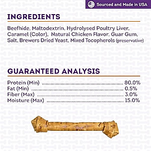 Treatly USA Beefhide Bones 15-17" Dog Chew Treats - Chicken Flavor, 1 Count/1 Pack