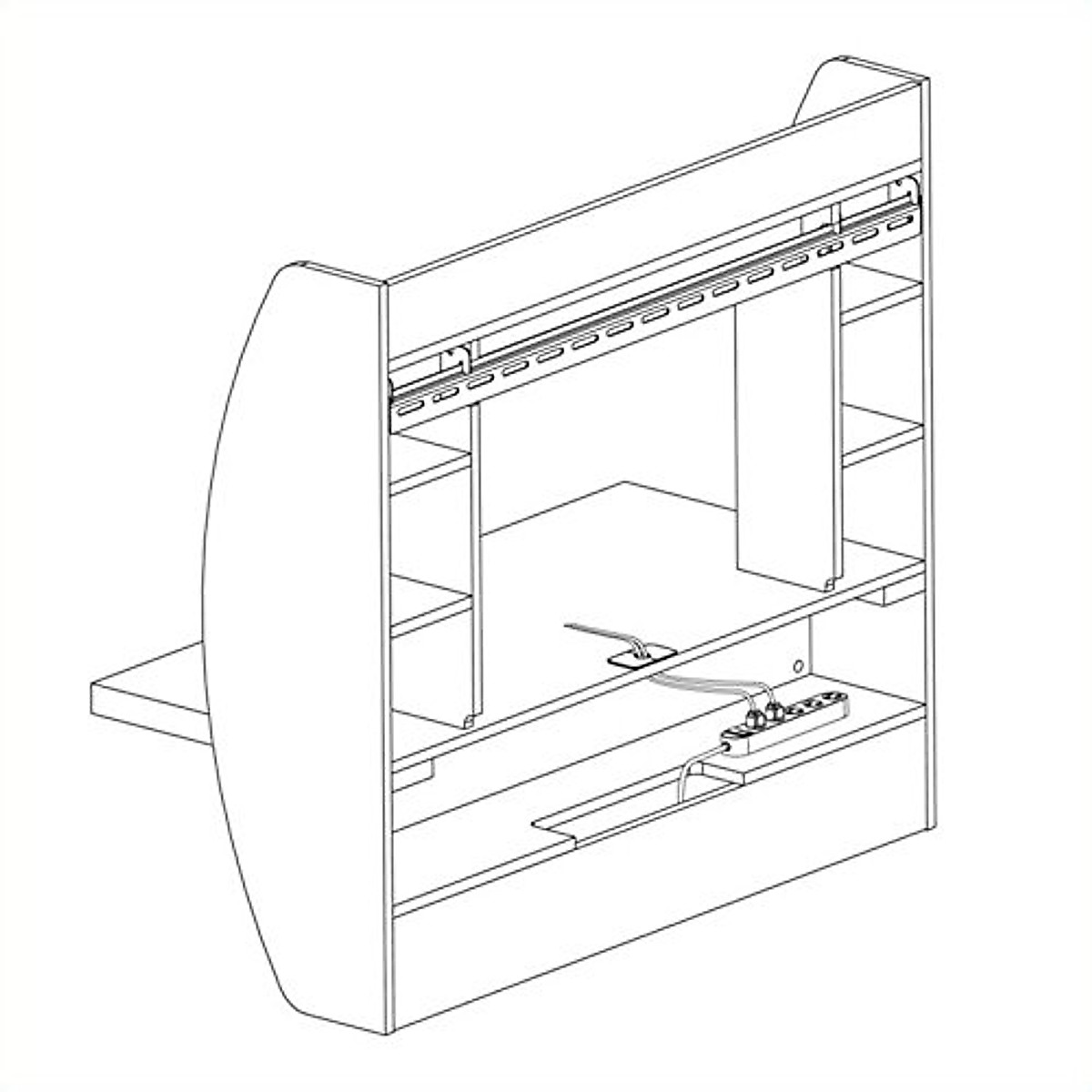 Prepac Wall Mounted Floating Desk with Storage in Black