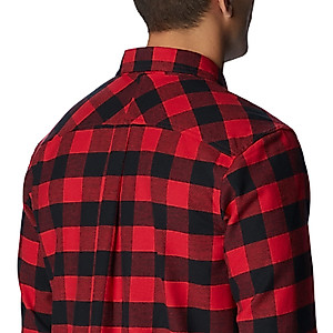 Columbia mens Flare Gun Stretch Flannel, Mountain Red Twill Buffalo Check, Large