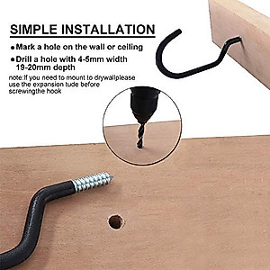 MCIGICM Heavy Duty Bike Hook: 4 Pack Small Size Perfect Hooks | Hangers for Garage Ceiling and Wall Bicycle Storage and Hanging Screw in Bike Storage Hanger