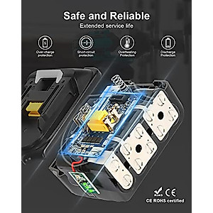 Aoasur 6.0Ah Replacement for Makita 18V Battery 2Packs,Compatible with Makita Battery18V