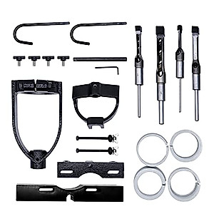 TWSOUL Bench Drill Locator Set, Square Hole Chisel Drilling Machine Woodworking Bench Mortiser Location Tool, Mortising Attachment Kit for Mortising Chisels Tenoning Drilling Machine
