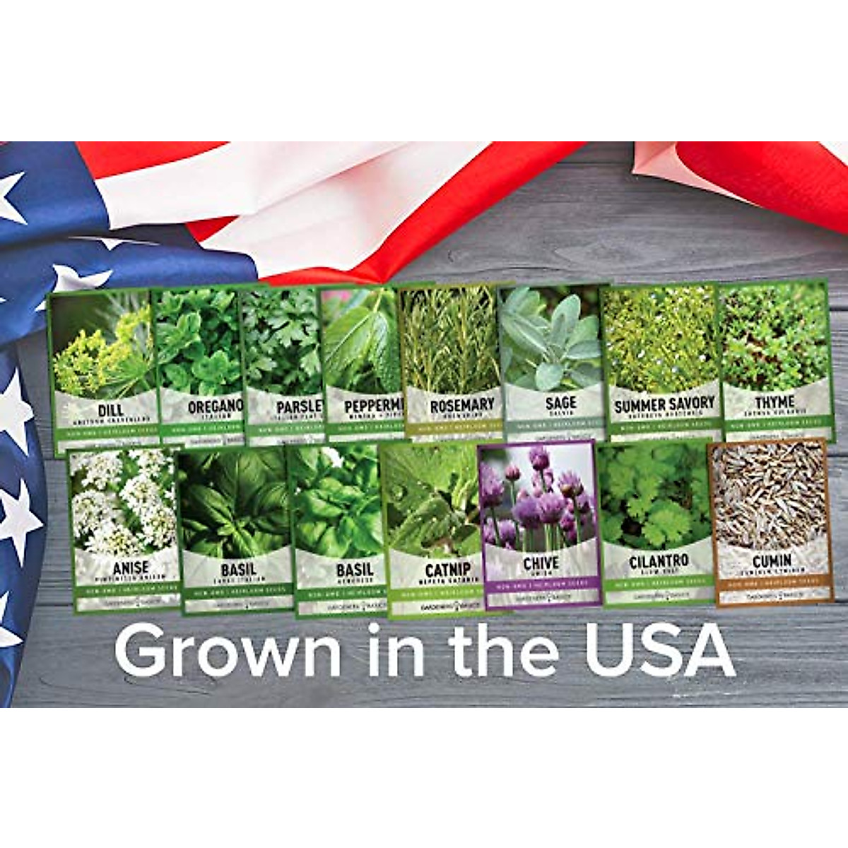 15 Herb Seeds For Planting Varieties Heirloom Non-GMO 5200+ Seeds Indoors, Hydroponics, Outdoors - Basil, Catnip, Chive, Cilantro, Oregano, Parsley, Peppermint, Rosemary and More By Gardeners Basics