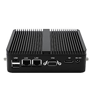 WEIDIAN Fanless Mini PC Industrial Win 11 Pro Celeron J4125 8GB RAM 128GB SSD, 2*COM RS232, 2*Gigabit LAN, 2*Displays HD VGA Small Desktop PC Computer for Industrial Business Office Auto Power On
