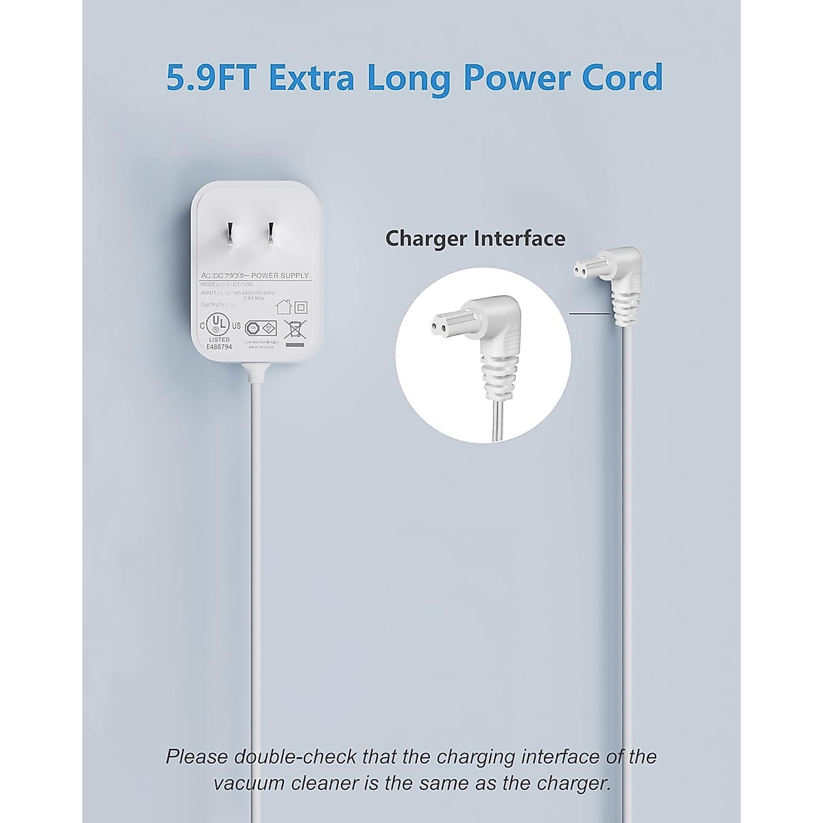 FGIEU Sweeper Charger Compatible with Black + Decker HFS115J10, HFS215J01, HFS215J26QV, HFS413J10, HFS413J18, HFS413J33, BHSB315JF, BHSB320JP Floor Sweeper/Spillbuster Cordless Spill + Spot Cleaner.