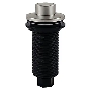 Westbrass ASB-2RB3-20 Sink Top Waste Disposal Air Switch and Dual Outlet Control Box, Raised Button, Stainless Steel