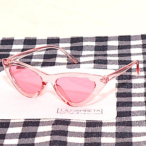 LA GAMBETA FASHION 8 Pack Wholesale Neon Colors Cateye Pink Sunglasses Unisex 80's Party Favors Eyewear Multiple Choice(Pink)