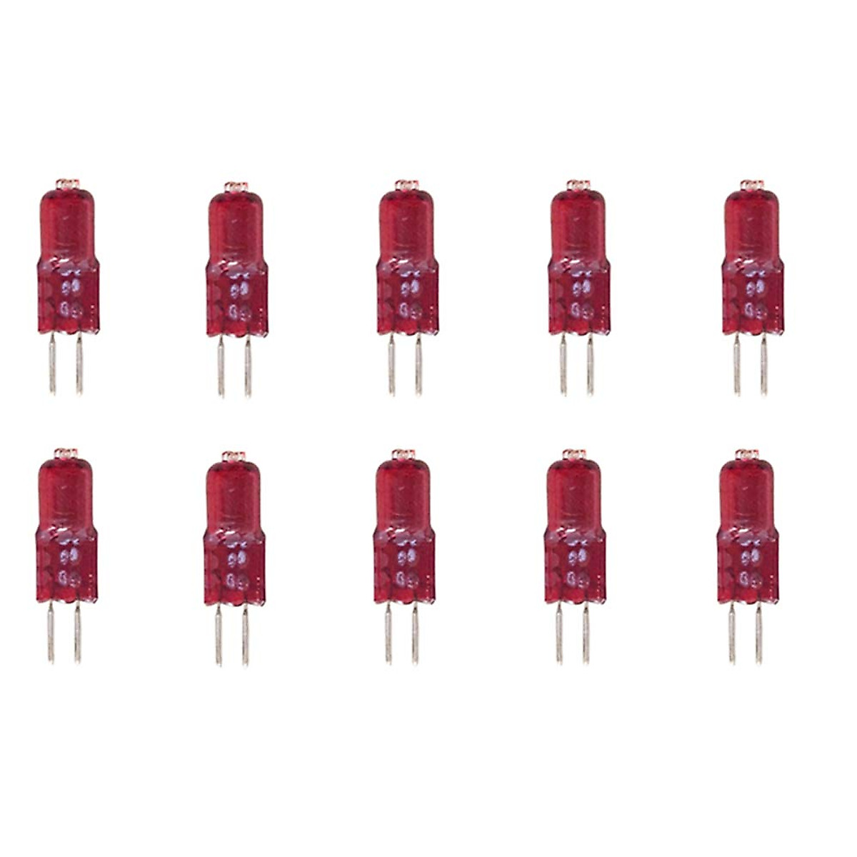 10W Halogen Bulbs G4 10W 12V Halogen Light Lamps G4 Base Halogen 10W 12 Volt T3 JC Lamp Halogen Bulbs Infrared Lights for Massage Chair Hair Dryer,G4 Bi-Pin Base,Low Voltage 12V, Red,10 Pack