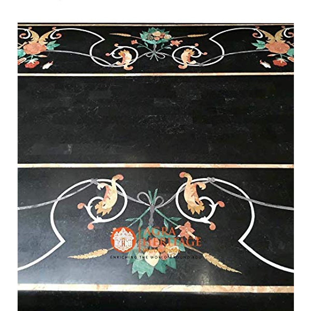 Marble Conference Dining Table Top Marquetry Inlay Floral Furniture Decor | 60"x36" Inches
