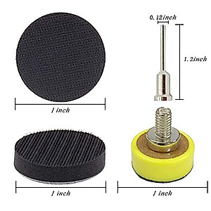 180 Pieces 1 Inch Sanding Disc, GOH DODD Wet Dry Sandpaper with Soft Foam Pad and Backing Pad 1/8 Inch Shank, 60-10000 Variety Grits Grinding Abrasive Sand Paper for Auto Metal Wood Grass Jewelry