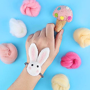 Habbi 100 Colors Needle Felting Wool - Fibre Wool Roving for DIY Craft Materials, Needle Felt Roving for Spinning Blending Custom Colors