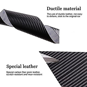 cueclue 4 Pack Car Door Handle Sticker, Carbon Fiber Anti-Scratches Protective Films, Car Door Scratches Protector, Door Handle Side Sticker, Auto Universal Door Handle Decoration Sticker (Black)