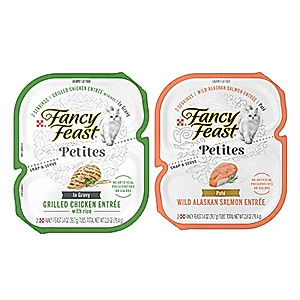Fancy Feast Petites Gourmet Wet Cat Food Gravy & Pate Grain-Free Twin Packs All 10 Flavors, 20 Servings