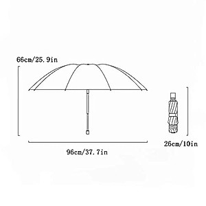 Travel umbrella, weatherproof folding umbrella, windproof tri-fold compact lightweight sun umbrella, men and women business umbrella, sun protection and UV protection portable backpack eight-bone umbrella (A-black)