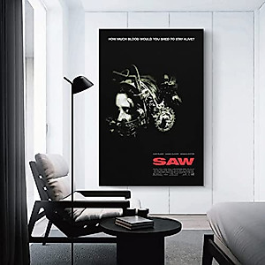 FUWE Horror Movie Saw Locandina Poster Poster Decorative Painting Canvas Wall Art Living Room Posters Bedroom Painting 12x18inch(30x45cm)