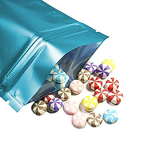 100 Double-Sided Matte Blue Zip Top Bags w/Tear Notch (12x18cm (4.7x7"), Blue)