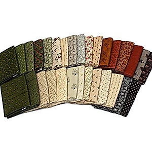 Fields 10 Fat Quarters - American Civil War Fat Quarter Bundle 1800's Historical Reproduction Quality Quilters Cotton Fabrics FQs