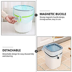 Cabilock 2Pcs Plastic Bag Holder Grocery Bag Holder Clip Magnetic Garbage Trash Bags Clip Fastener Adjustable Trash Bag Holder for Grocery Kitchen