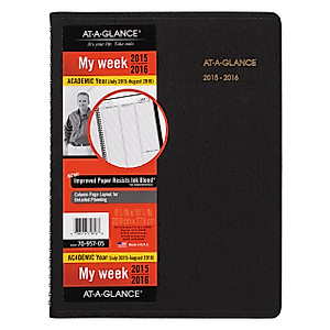 AT-A-GLANCE Weekly Planner/Appointment Book, Academic Year, 14 Months, July 2015–August 2016, 8.25 x 10.88 Inch Page Size (70-957-05)