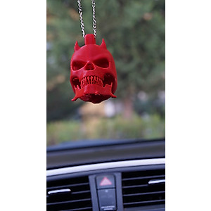 Skeleton Skull Car Accessory Miror Accesory 3 * 2 * 2,5" (Red)