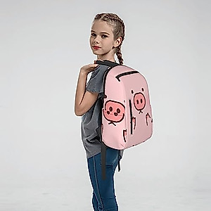 DEHIWI Cute Pig Casual Backpack Bag Lightweight Laptop Bag Travel Laptop Backpack For Women Men