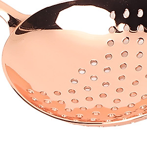 Bar Strainer, Cocktail Strainer Julep Strainer Slotted Spoon Stainless Steel Julep Strainer S Filter Multifunctional Bartender Ice Filter for Bars Pubs (Copper Plating)