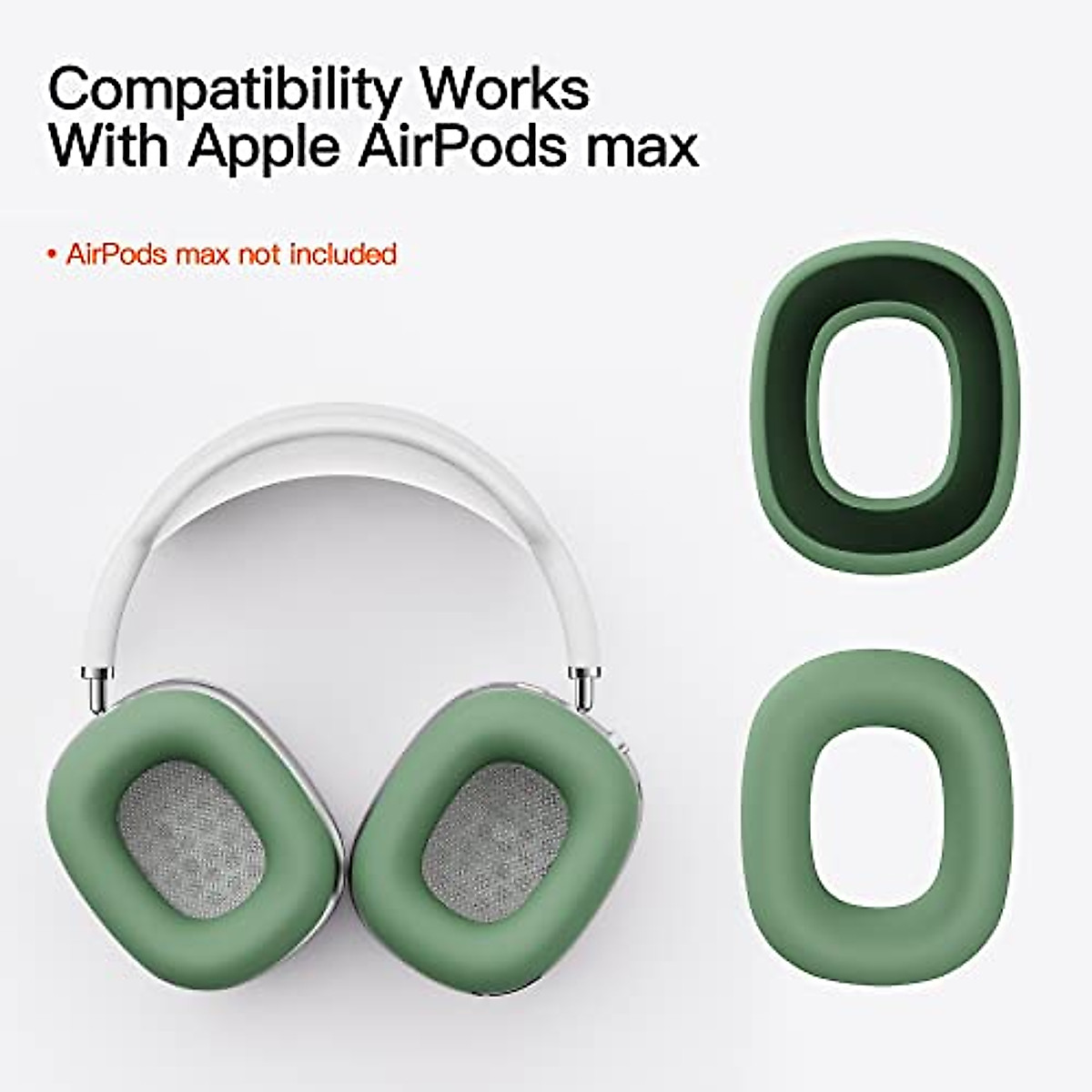 AWINNER Ear Pad Case Compatible for AirPods Max,Washable Soft Silicone Protective Frame Full Cover (Green)