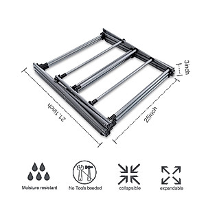 RYGOAL Clothes Drying Rack, 3-Tier Laundry Drying Rack Collapsible, Extendable 42.7" x 35.5" x 14.6" Large Drying Rack, Space Saving Stainless Steel Drying Rack Clothing for Indoor Outdoor Use