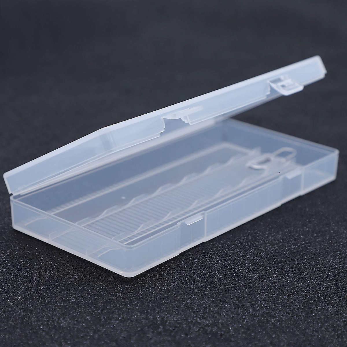 Onwon 2 Pack 8 Cell 18650 Plastic Battery Storage Case with Hook Holder Waterproof Transparent Clear Hard Plastic Battery Box Organizer for 8 x 18650 Size Batteries