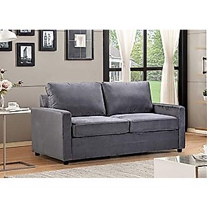 Container Furniture Direct Rosina Sleeper Sofa With High Density Innerspring Mattress, 70", Grey