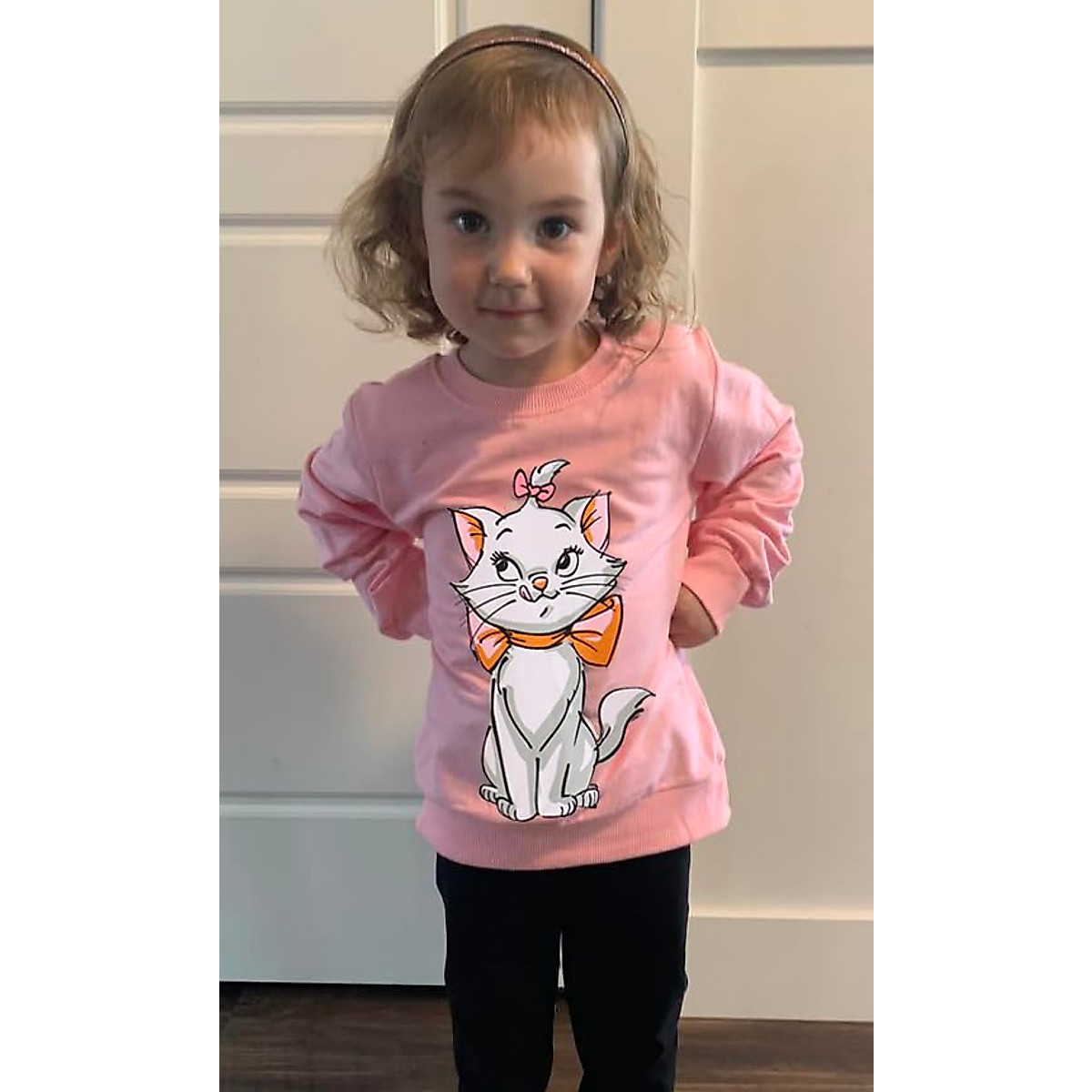 RETSUGO Toddler Baby Girls Cat Sweatshirts Casual Pullover Crewneck Winter Long Sleeve Tops Shirts Clothes 2t(75-Cat 90)