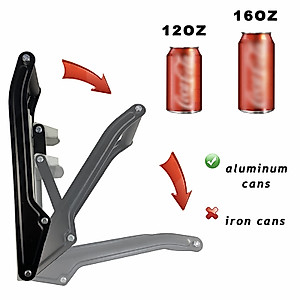Benfu 12-Ounce and 16-Ounce Can Crushers, Wall-Mounted Crushers, Upgraded Handles, Environmentally Friendly Recycling Tools for Recycling Soda and Beer Cans, Etc. (gray)
