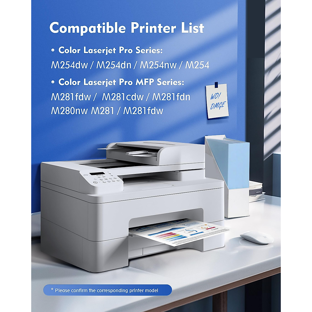 202X Toner Cartridges - High Yield 4 Pack Compatible Replacement for HP 202X Toner Cartridges, MFP M281fdw Toner Cartridges for HP Color Laserjet Pro MFP M281fdw M281cdw M281fdn M254dw M254dn | CF500X