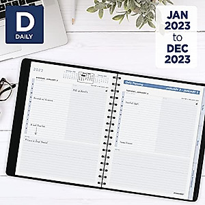 AT-A-GLANCE 2023 Daily Planner, Hourly Appointment Book, 6-1/2" x 8-3/4", Medium, Monthly Tabs, The Action Planner, Black (70EP0305)