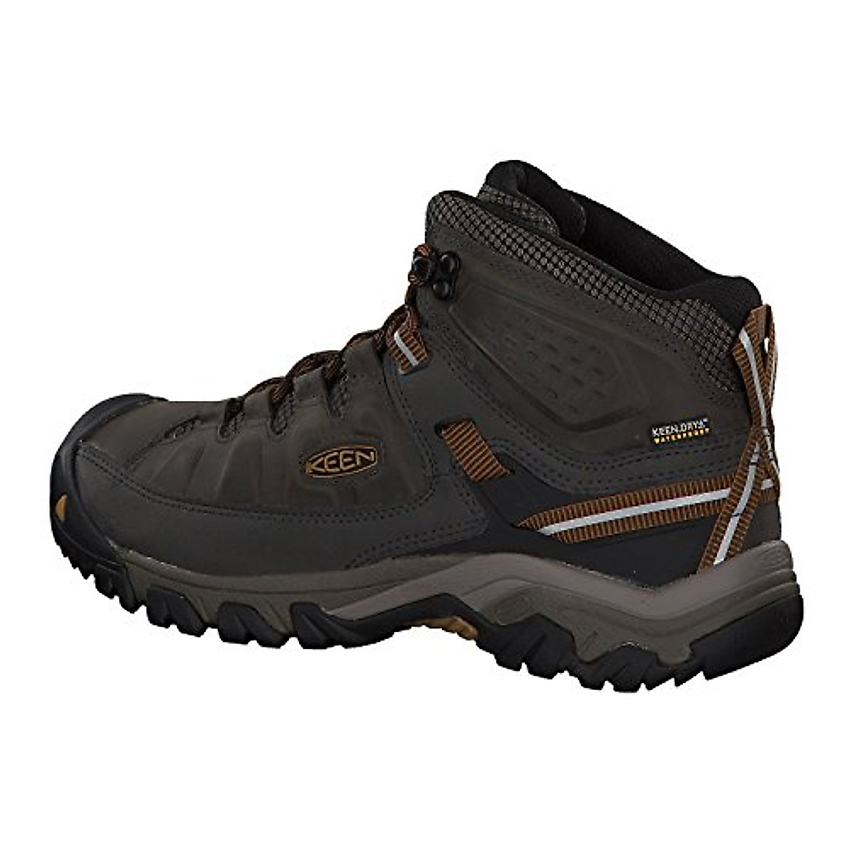 KEEN Men's Targhee 3 Mid Height Waterproof Hiking Boots, Black Olive/Golden Brown, 11.5