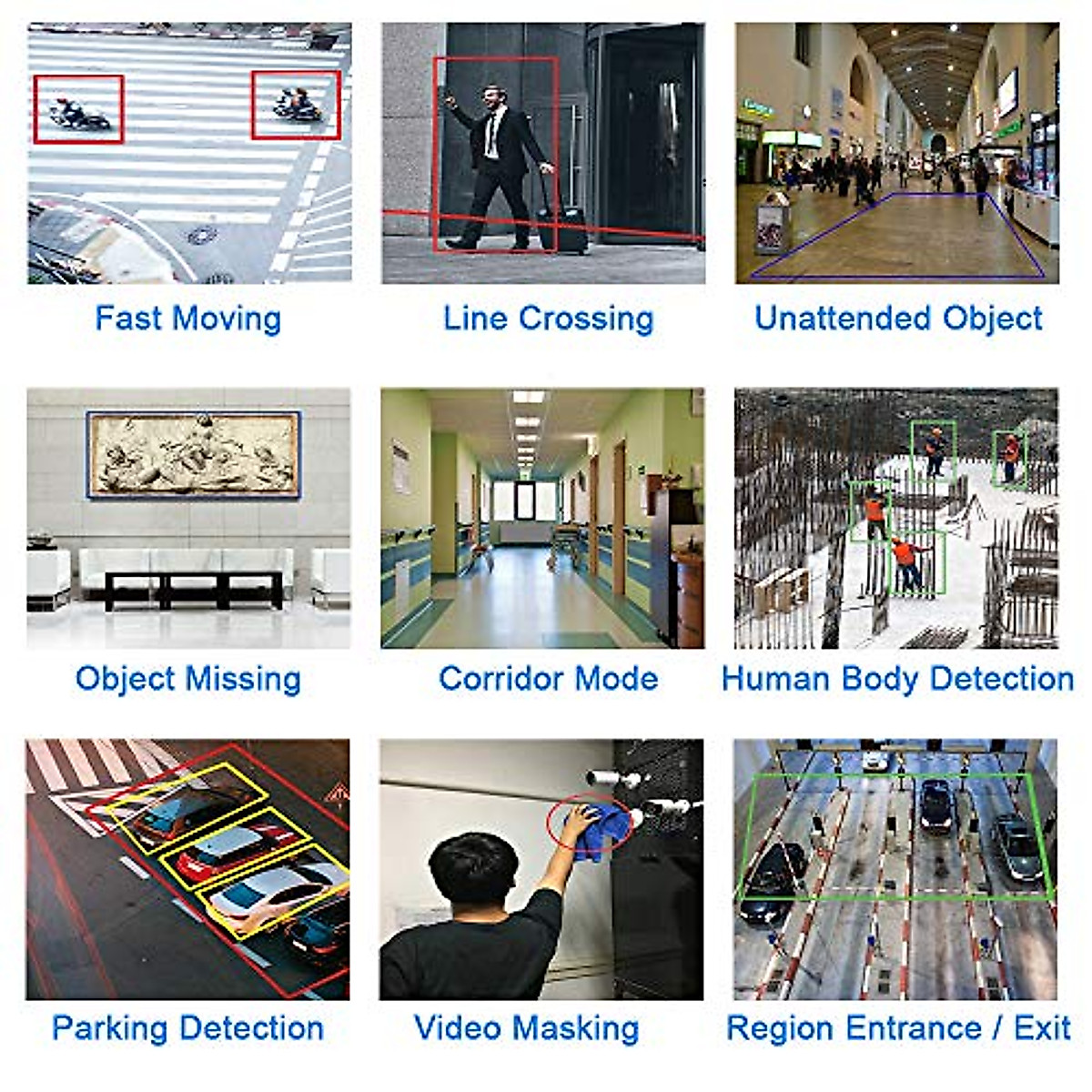 GW 16 Channel 4K NVR 8MP (3840x2160) H.265+ Color Night Vision Smart AI Security Camera System - 8 x UltraHD 4K Human Detection PoE IP Microphone Dome Camera - 8MP (Two Times The Resolution of 4MP)