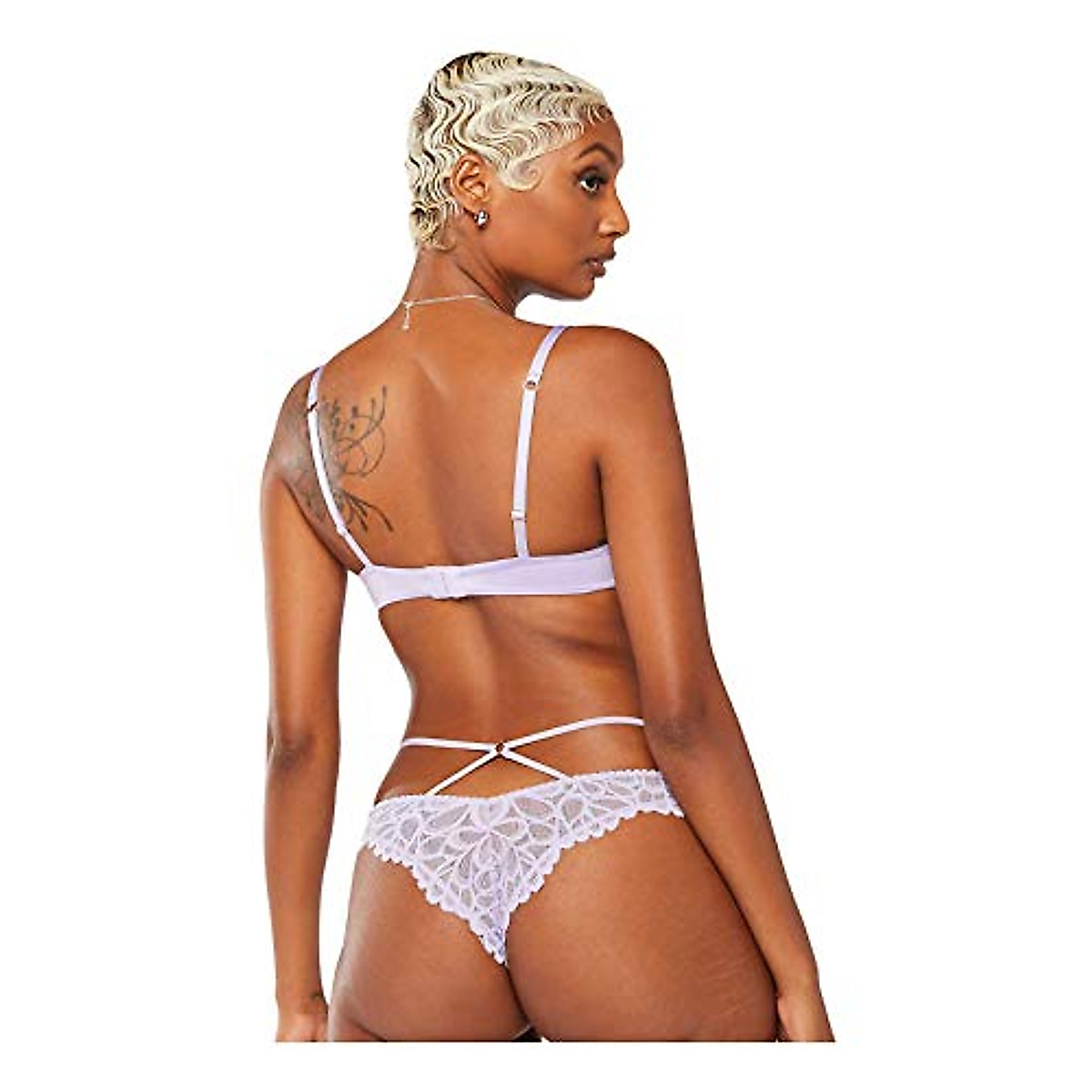 Savage X Fenty, Women's, Missy Savage Not Sorry Half Cup Bra with Lace, Lavender, 32DDD