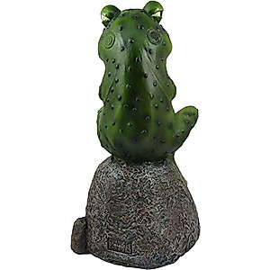 DWK - Froggie's Bad Day - Adorable Indoor Outdoor Flip Off Frog on Stone Rock with Hop Off Message Middle Finger Figurine Grumpy Toad Home Decor Accent Garden Patio Accessory, 7.75-inch…