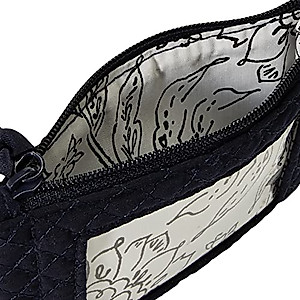 Vera Bradley Women's Microfiber Zip ID Case Wallet, Solid Navy, One Size