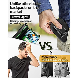 MULISOFT 30L Foldable Hiking Backpack, Lightwight Camping Backpack For Men & Women, Water-resistant Travel Daypack, Multifunctional Black Backpack For Cycling Outdoor Sports